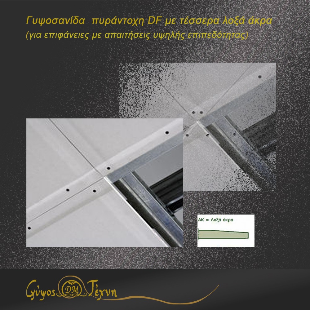 ΓΥΨΟΣΑΝΙΔΑΠΥΡΑΝΤΟΧΗ DF ΜΕ 4 ΛΟΞΑ ΑΚΡΑ - ΓΥΨΙΝΑ ΜΑΥΡΙΚΟΣ
