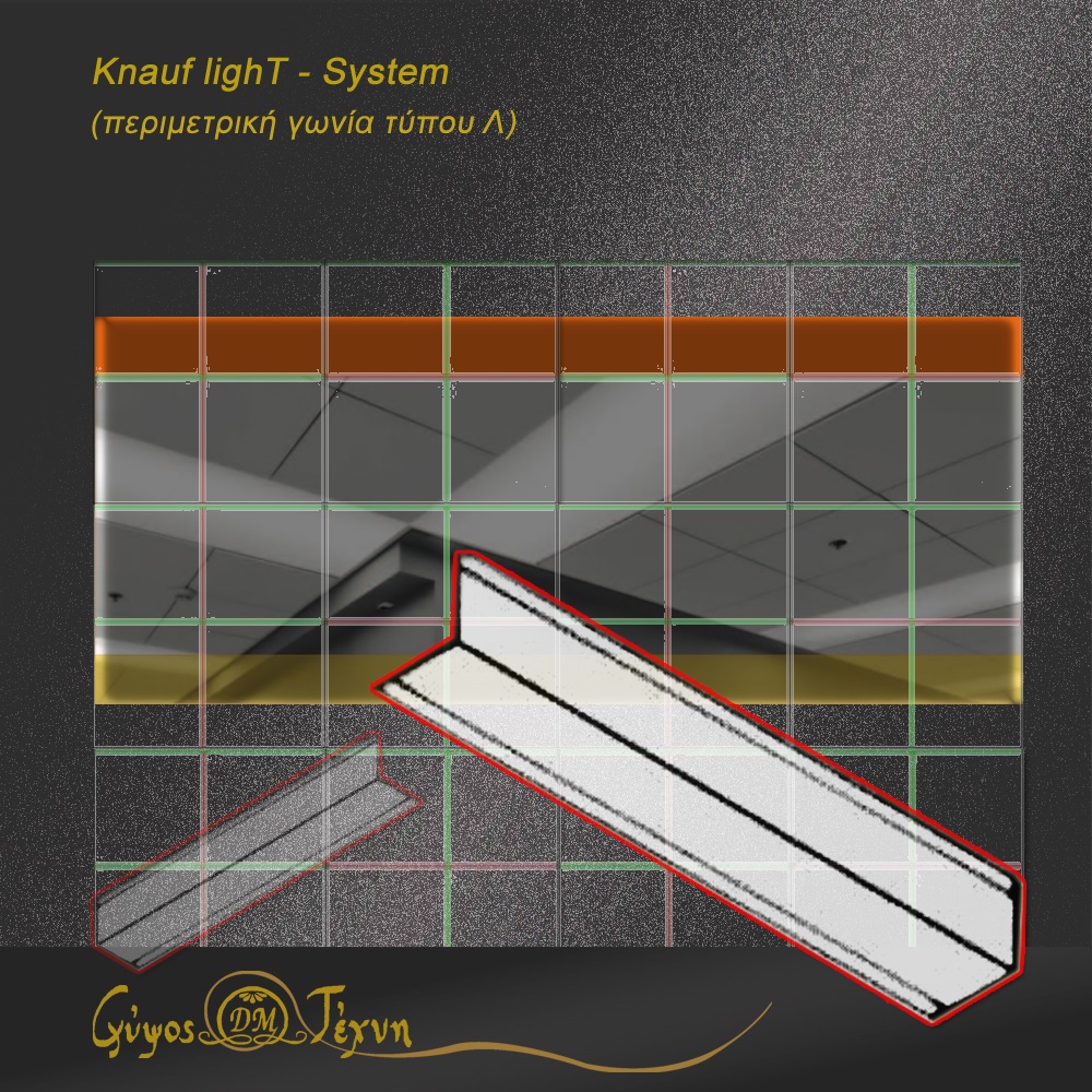 KNAUF LighT-SYSTEM (ΠΕΡΙΜΕΤΡΙΚΗ ΓΩΝΙΑ ΤΥΠΟΥ Λ) - ΓΥΨΙΝΑ ΜΑΥΡΙΚΟΣ